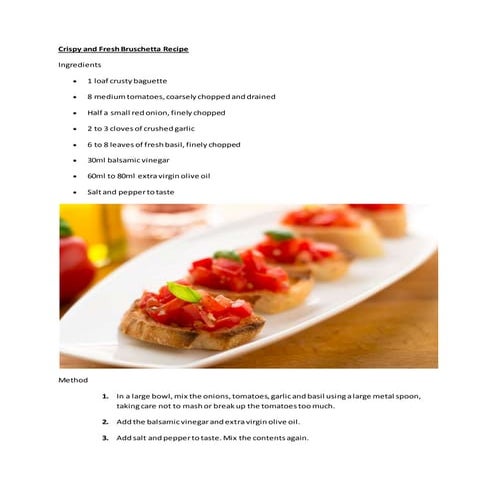 Bruschetta Recipe | DOCX