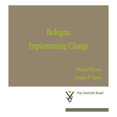 Brussels Training Seminar Implementing Change Michael Dooms | PDF