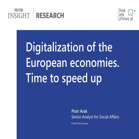 Digitalization of the European economies. Time to speed up | PPT