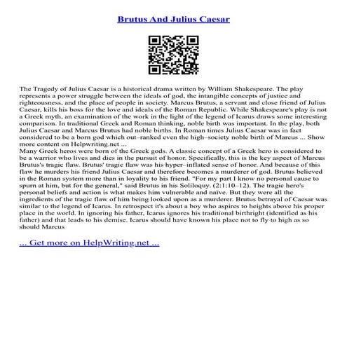 Brutus And Julius Caesar | PDF