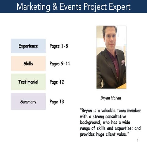 Bryan Moran Marketing Event Specialist | PPT