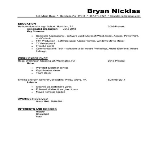 Bryan Nicklas resume | DOCX | Technology & Computing