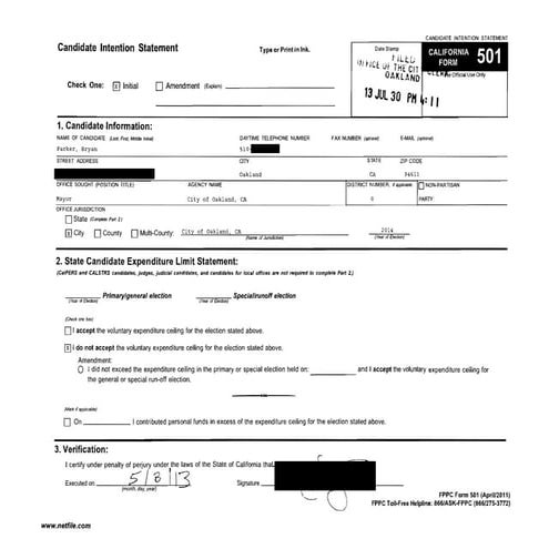 Joe Tuman FPPC Form 501 | PDF