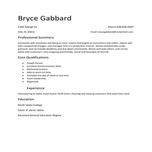 Bryce resume | PDF