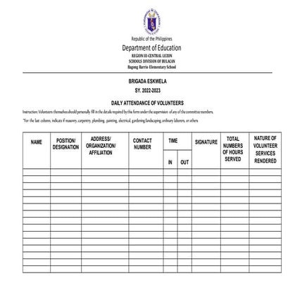 BS-Form 4 - Daily Attendance of Volunteer.docx