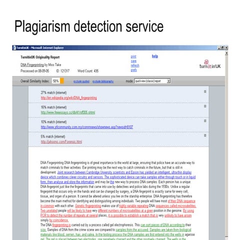 Example of Originality report | PPTX