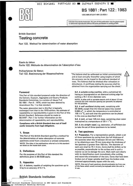 BS EN 12390-8 Testing hardened concrete, Part 8 Depth of penetration of ...