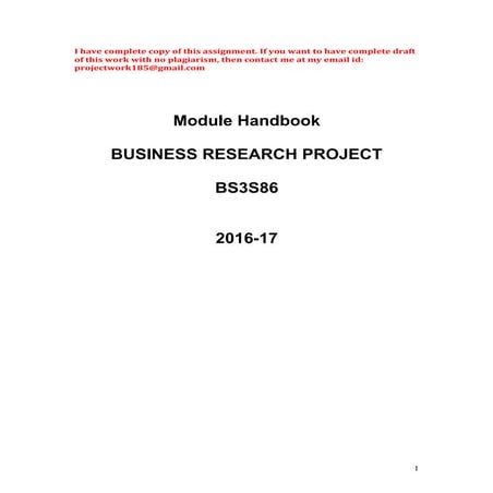 Bs3s86 business research project module handbook 1617 15nov16 | DOC