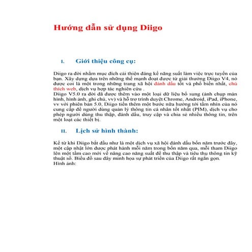 Hướng dẫn sử dụng diigo | DOCX