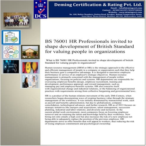 BS 76001 HR Professionals invited to shape development of British ...