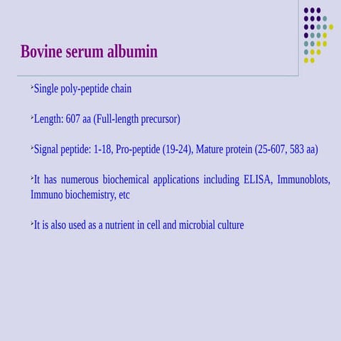 Bovine serum albumin protein............ | PDF