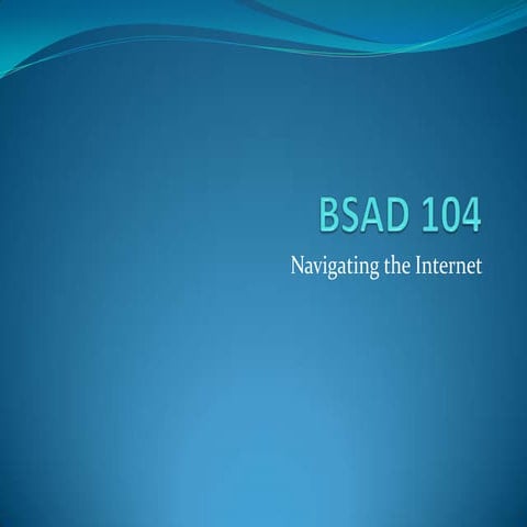 BSAD 104 Navigating The Internet | PPTX