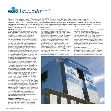 Case study marki WARTA z Albumu Superbrands Polska 2008 | PDF