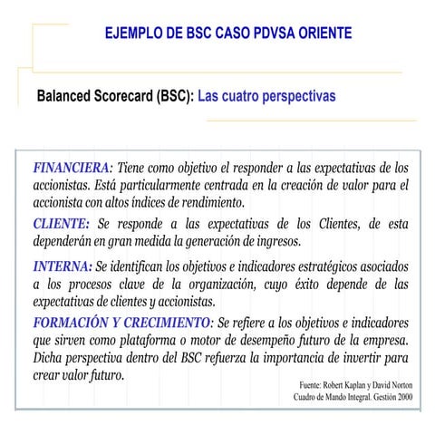 Aproximación al Bsc - PDVSA Oriente | PPT