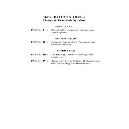 B sc Botany Syllabus KU | DOCX