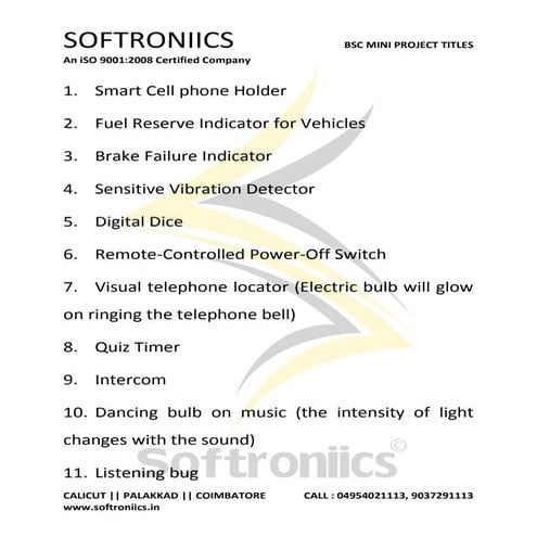 B sc diploma mini project titles | PDF