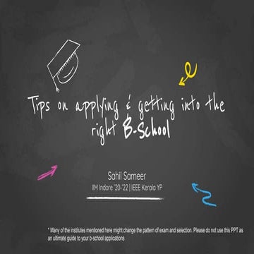 Tips on Applying and Getting into the Right B-School (Check description ...