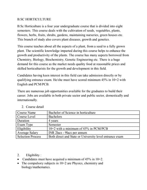 Difference between m sc horticulture and msc agriculture | DOCX ...
