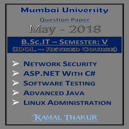 Bscit Semester V May 2018 Idol Old Course Question Paper Pdf