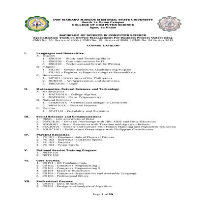 BSCS Course Description | PDF