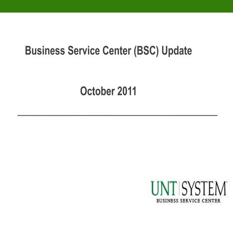 Bsc update 082011 | PPTX