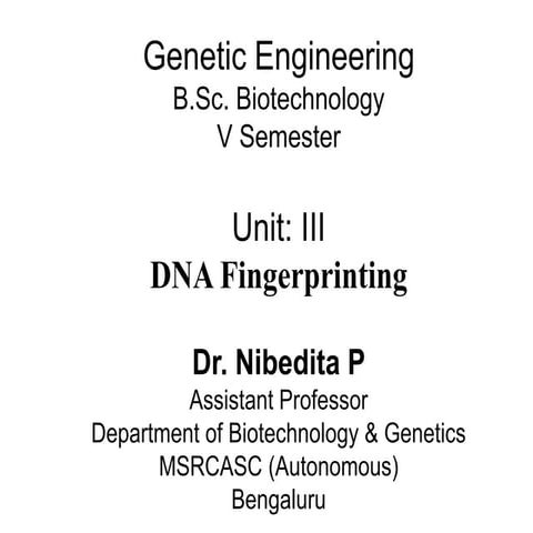 BSC V Sem_Application of Genetic Engineering_ DNA Fingerprinting.pdf