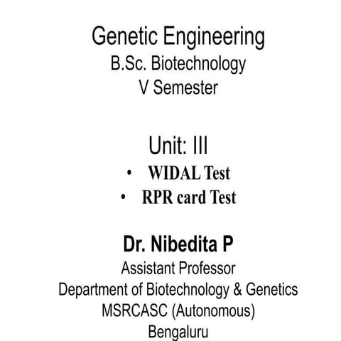 BSC V Sem_Application of Genetic Engineering_WIDAL & RPR.pdf