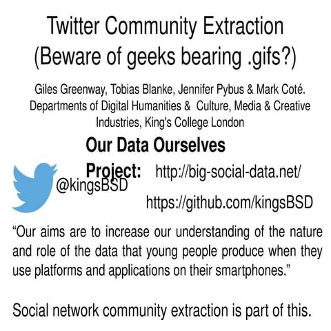 Twitter Community Extraction by Markov Clustering | PPT