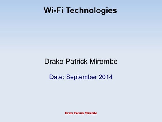Wi-Fi Technology Presentation | PPTX