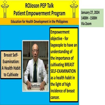 ROJoson PEP Talk: Breast Self-Exam: A Health Habit to Cultivate and BSE ...