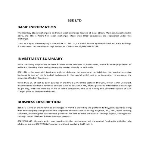 Bse ltd | PDF