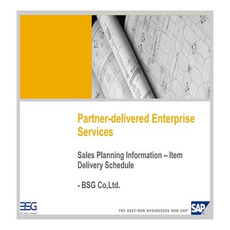 BSG pdes sales delivery schedule | PDF