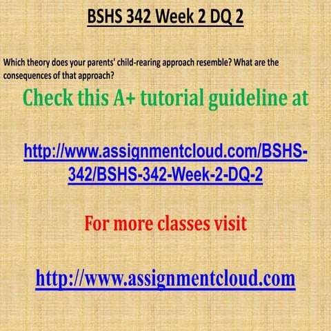 Bshs 342 week 2 dq 2 | PPT