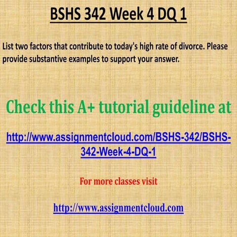 Bshs 342 week 4 dq 1 | PPT