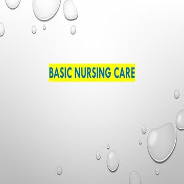basic nursing care at home in palliative setting | PPTX