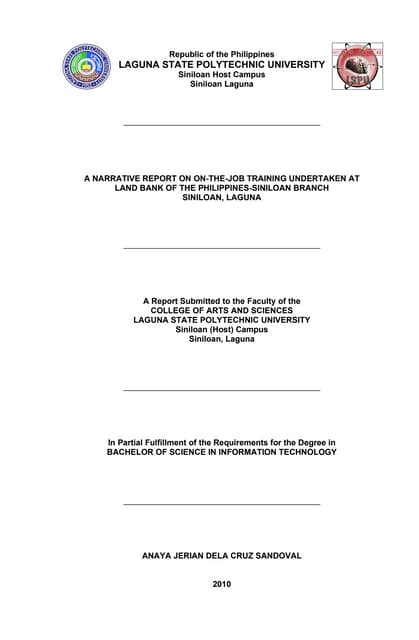 OJT REPORT (PDF FORMAT) | PDF