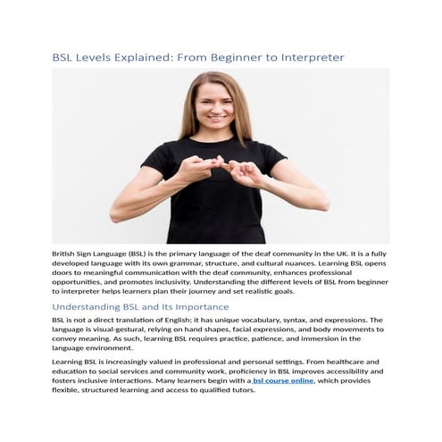 British Sign Language (BSL) – Level 1 & 2 | PDF