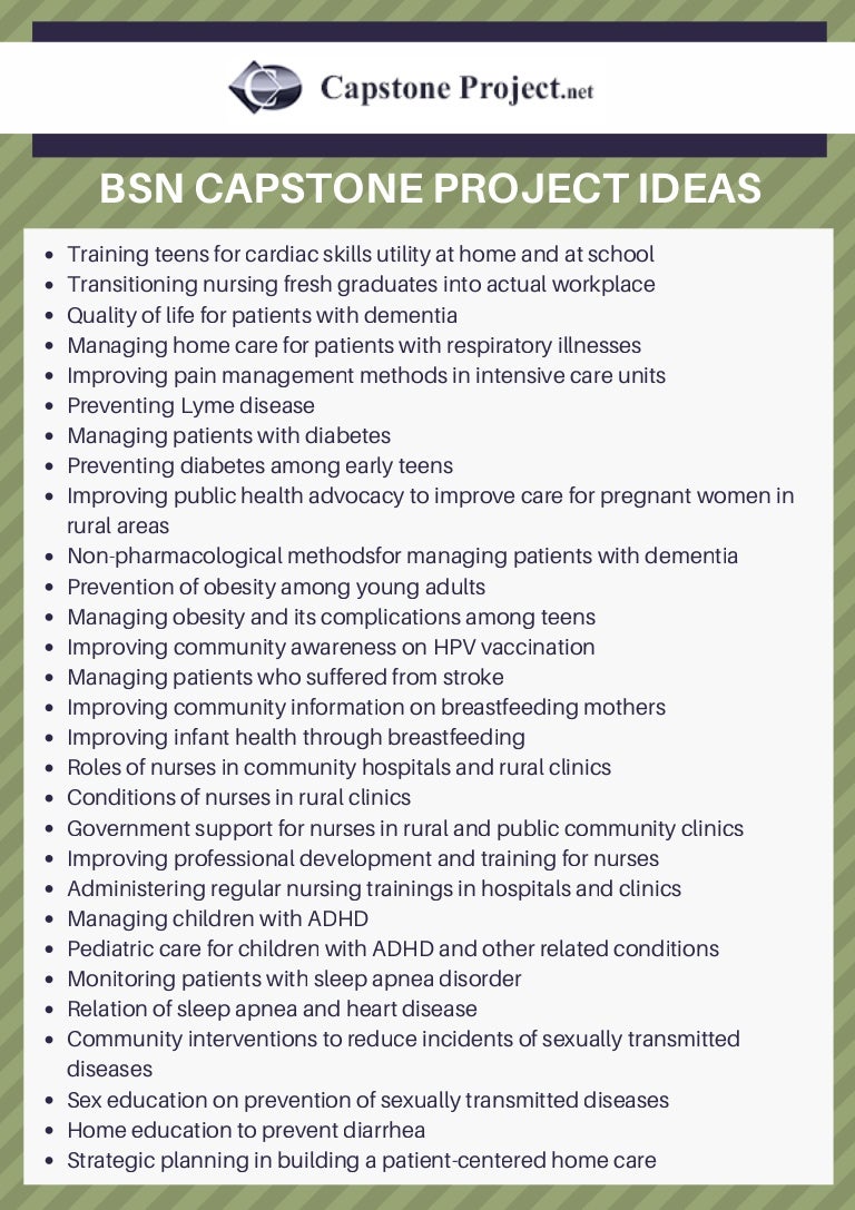 BSN Capstone Project Ideas bsn-capstone-project-ideas