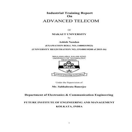 REPORT ON ADVANCED TELECOM | PDF