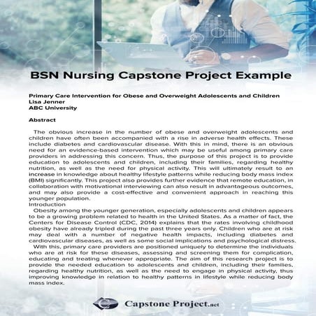 Nursing Capstone Project Examples Example Of DNP Capstone Project