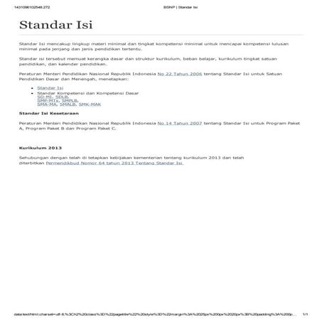 Bsnp standar isi | PDF