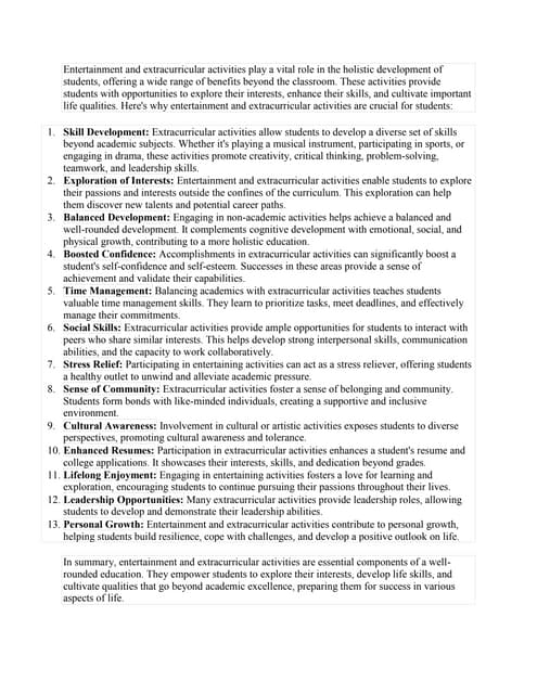 10 Extracurricular Activities For Kids Pdf Parenting Children Aged 4