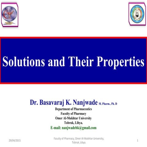 Solutions and their properties | PPT