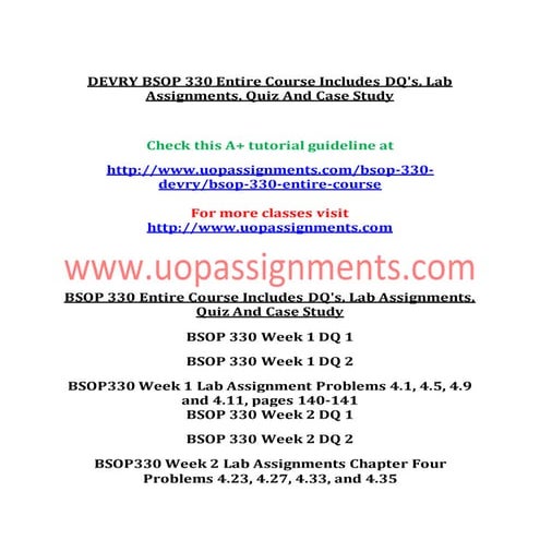 BSOP 330 Entire Course NEW | PDF