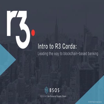 BSOS x R3 Corda Meetup: Leading the way to blockchain-based banking | PDF