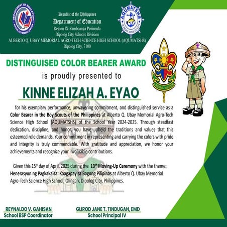 BSP AND GSP AWARD for students in the field of BSP | PDF