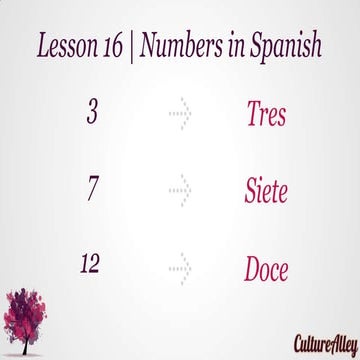 Basic Spanish | Lesson 16 | Numbers in Spanish! | PPTX