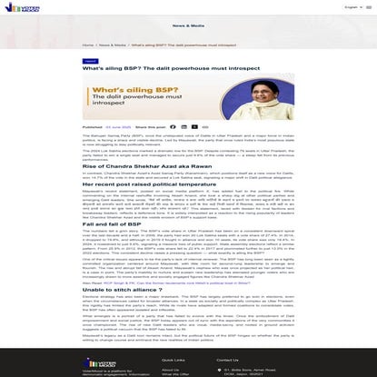 Chandra Shekhar Azad’s Rise and BSP’s Collapse in Uttar Pradesh | PDF