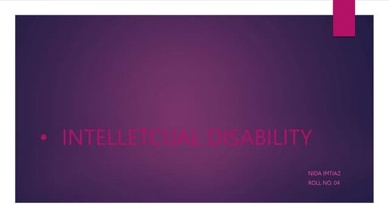 Intellectual disability | PPT
