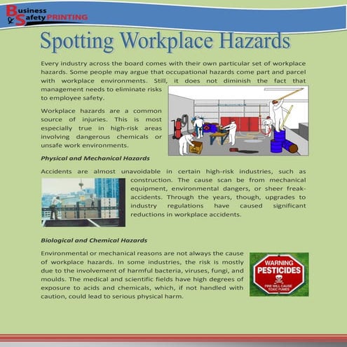 Spotting Workplace Hazards | PDF